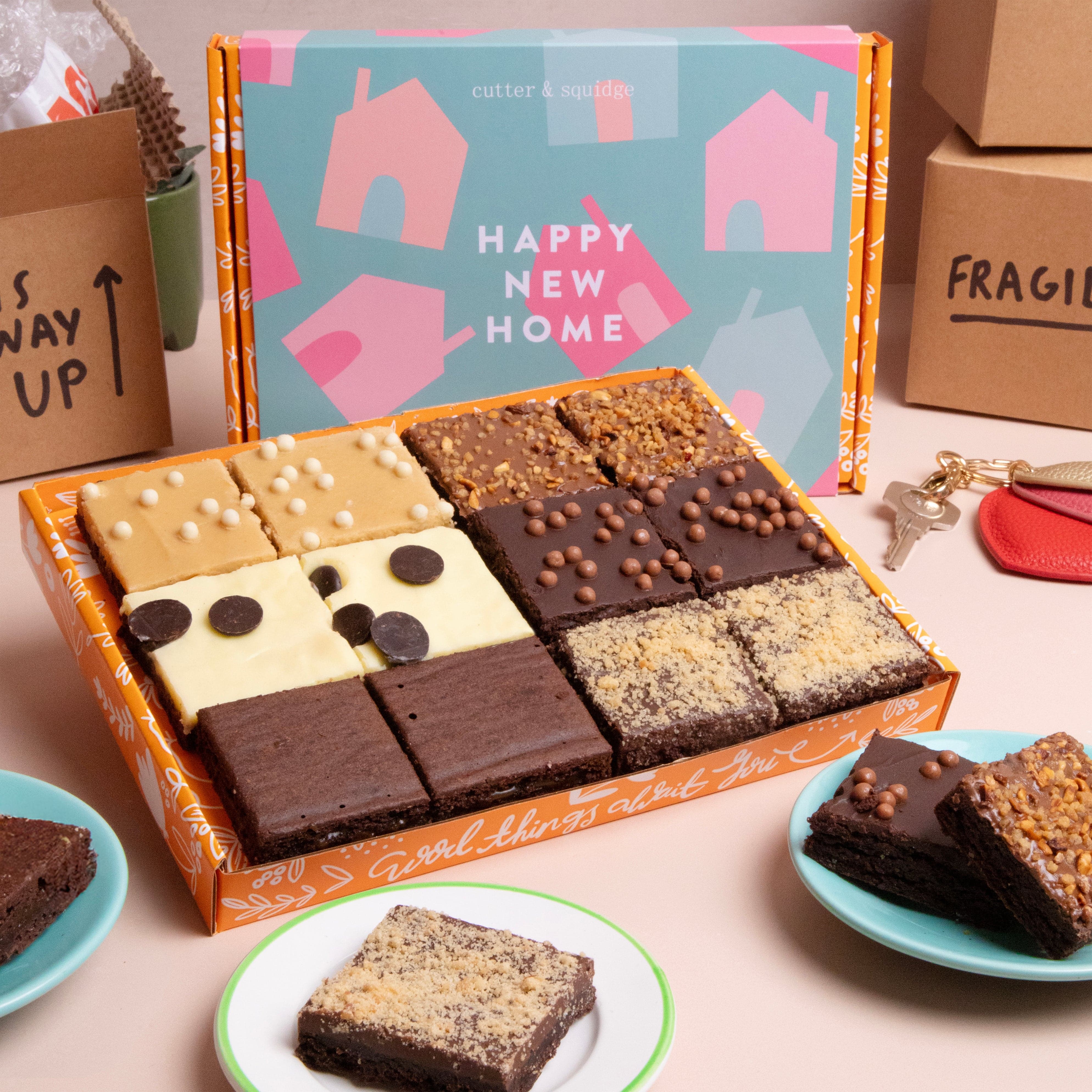 New Home Mixed Mini Brownie Box – Cutter & Squidge