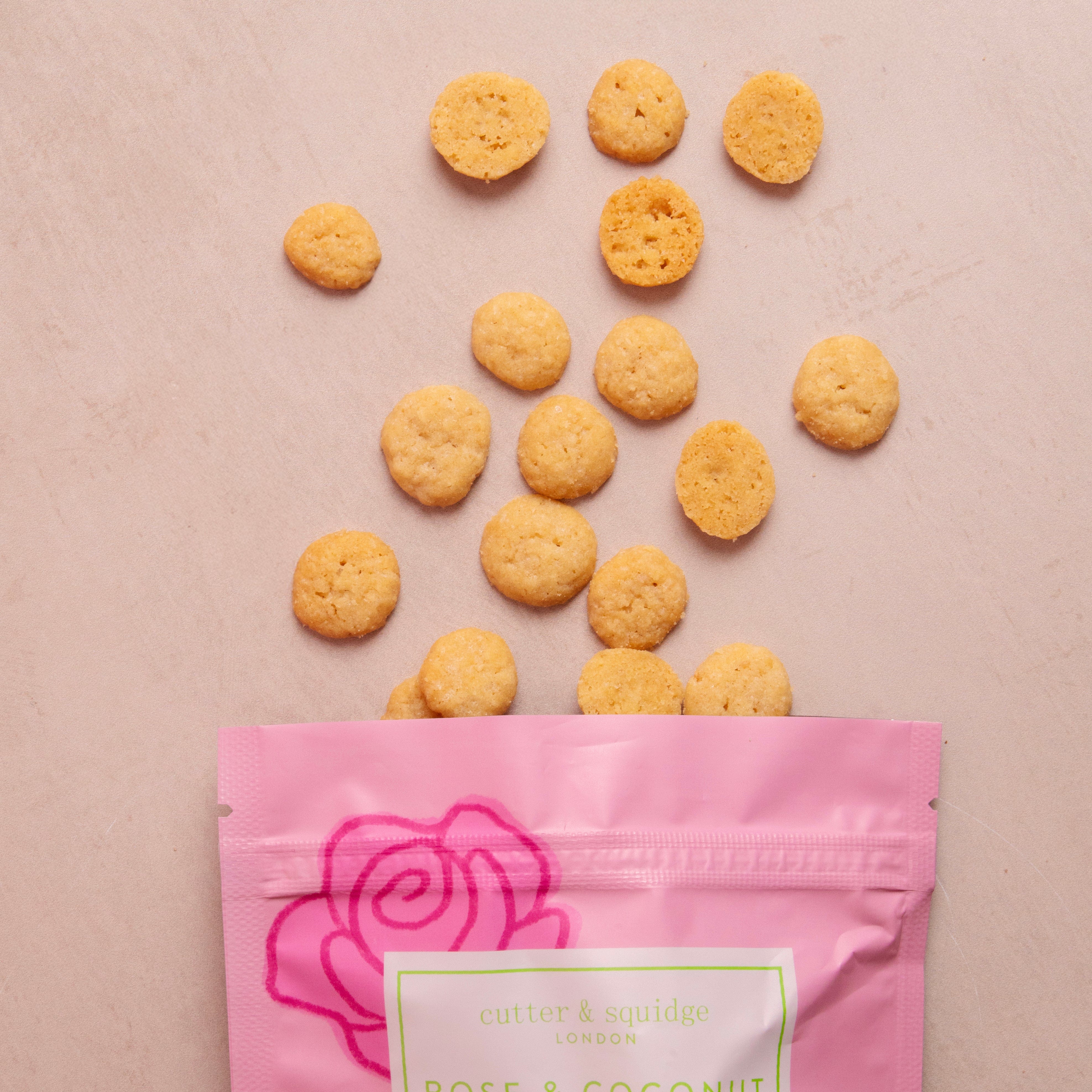 Rose & Coconut Mahalabia Cookie Bites – Cutter & Squidge