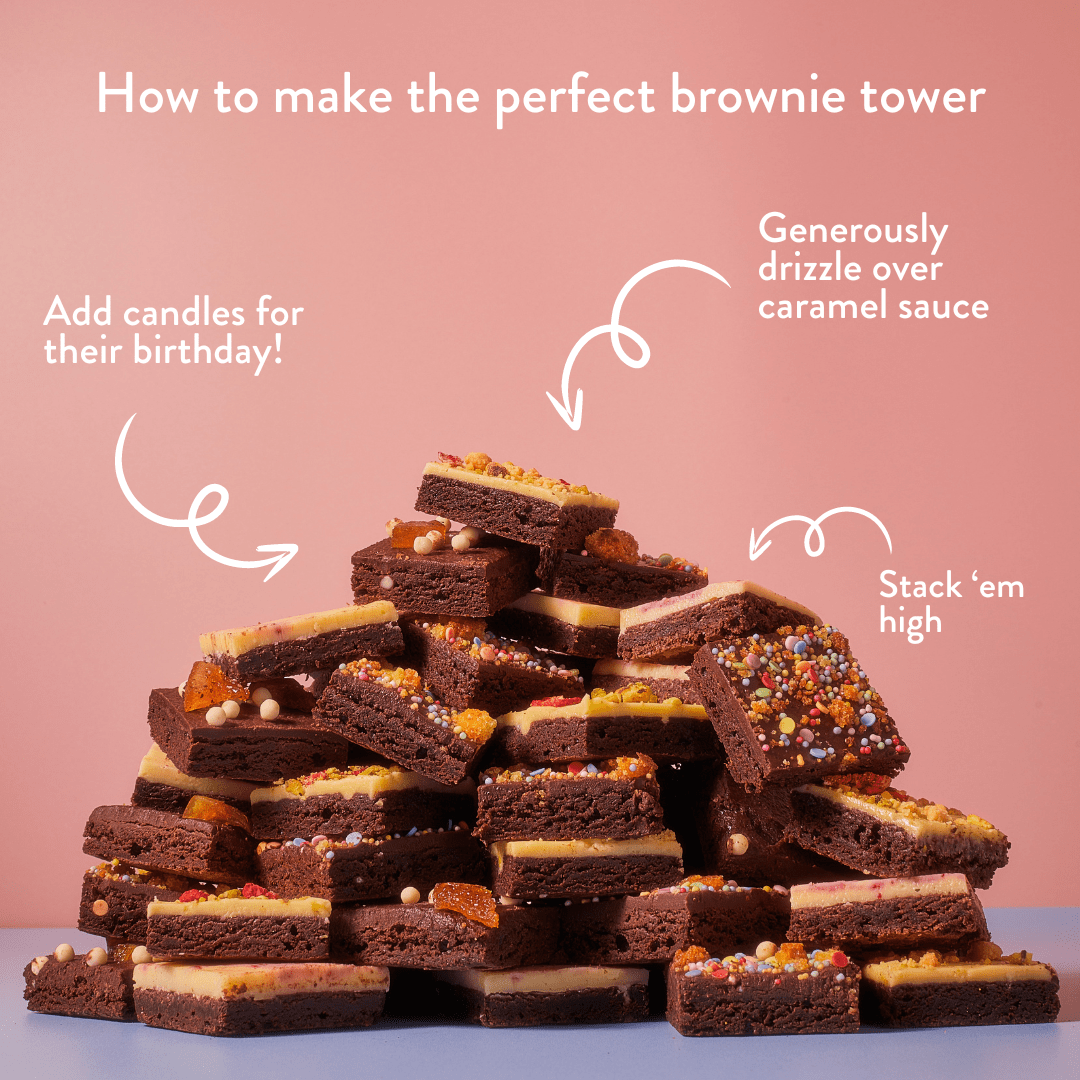 The Birthday Brownie Tower – Cutter & Squidge